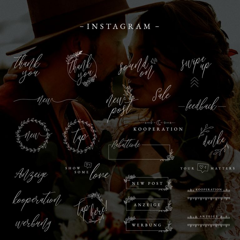 Instagram Story Sticker, Basic Pack – Farbfantasie Design